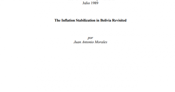 The Inflation Stabilization in Bolivia Revisited | Instituto de ...