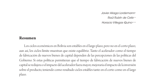 El modelo de Goodwin. Ciclos económicos e inversión en Bolivia ...